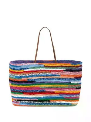 Miu Miu Striped Crochet Knit Shoulder Bag