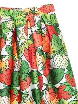 ALESSANDRO ENRIQUEZ Strawberry-print A-line Midi Skirt