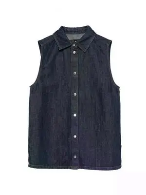 7 For All Mankind Sleeveless Snap-button Shirt