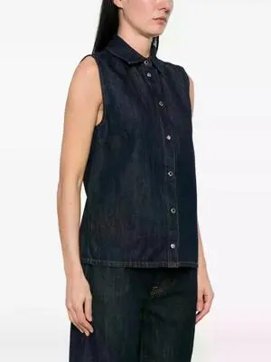 7 For All Mankind Sleeveless Snap-button Shirt