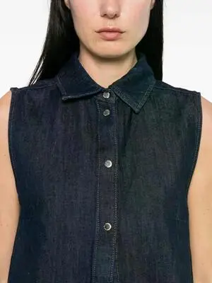 7 For All Mankind Sleeveless Snap-button Shirt
