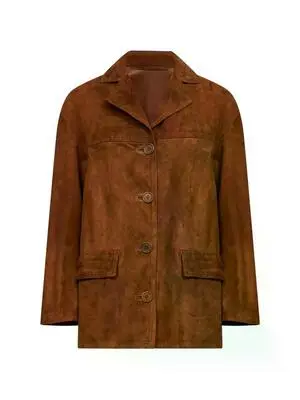 SALVATORE SANTORO Flap-pocket Suede Jacket - Brown