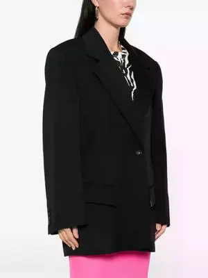 Attico Notched-lapel Single-button Blazer - Black