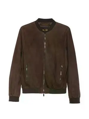 MOORER Suede Bomber Jacket