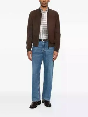 MOORER Suede Bomber Jacket