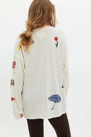 Free People We The Free Market Day Long Sleeve Top - Ivory Combo