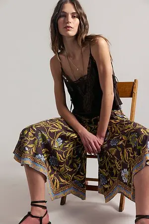 Free People Sweet Reaction Pull-on Wide-leg Crop Pants - Brown Combo