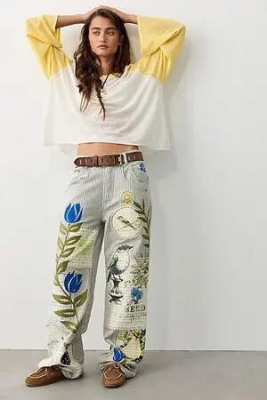 Free People Embroidered Bottoms For Women