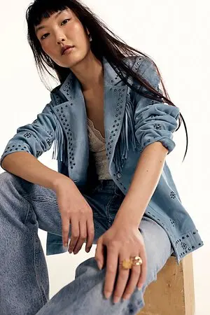 Free People Suede Studded Blazer
