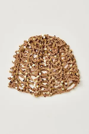 Free People Mila Sequin Disco Cap - Bronze