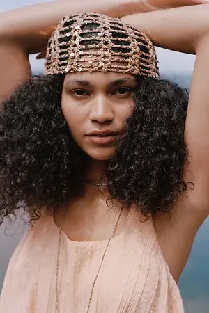 Free People Mila Sequin Disco Cap - Bronze