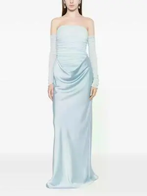 ROTATE BY BIRGER CHRISTENSEN Ruched Maxi Dress - Blue