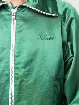 Amiri Satin Zipped Track Jacket - Green