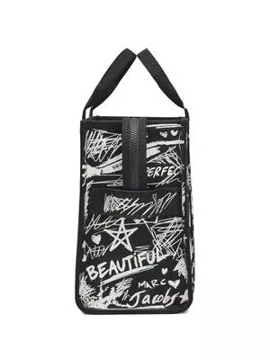 Marc Jacobs The Medium Punk Scribble Canvas Tote Bag - Black
