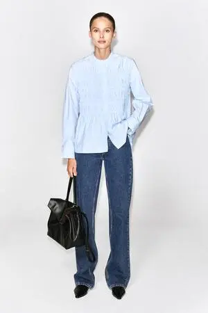 Cos Ruched Cotton Blouse