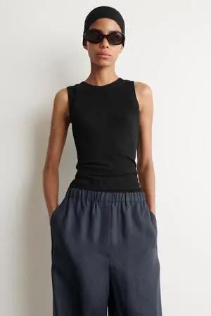 Cos Elasticated Barrel-leg Pants - Blue