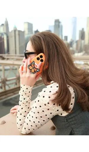 SOLAR ECLIPSE Hand-painted Monarch Butterfly Grip Charm