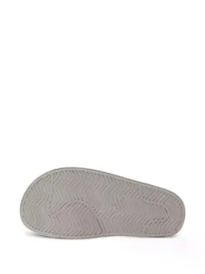 Y3 Logo-detail Suede Slides - Grey