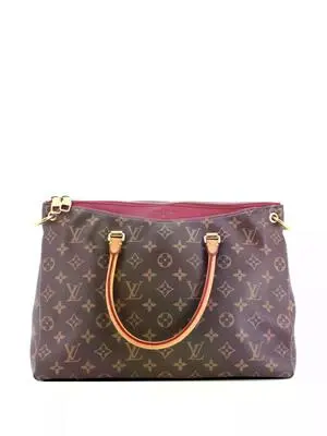 LOUIS VUITTON Pallas Tote Monogram Canvas With Leather Shoulder Bag - Brown
