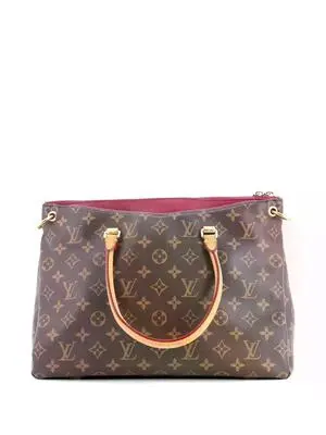 LOUIS VUITTON Pallas Tote Monogram Canvas With Leather Shoulder Bag - Brown