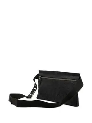 Gucci Gg Canvas Double Pocket Belt Bag - Black
