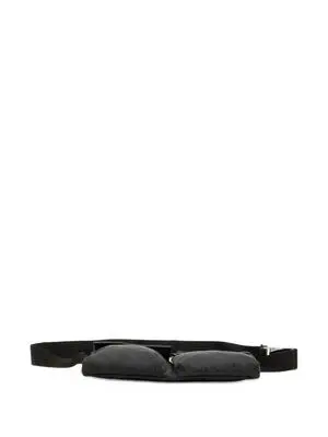 Gucci Gg Canvas Double Pocket Belt Bag - Black