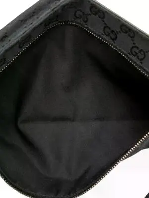 Gucci Gg Canvas Double Pocket Belt Bag - Black