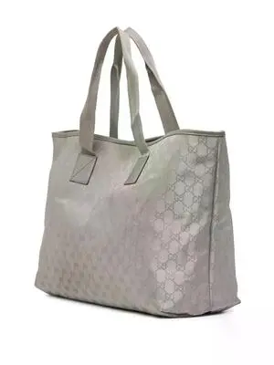 Gucci Gg Canvas Web Tote Bag - Grey