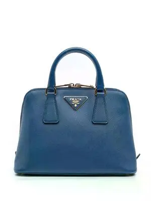 Prada Small Saffiano Lux Promenade Satchel - Blue