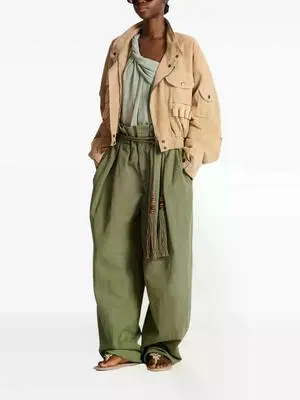 Balmain Suede Bomber Jacket - Neutrals