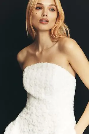 HUTCH Patricia Textured Strapless Mini Dress