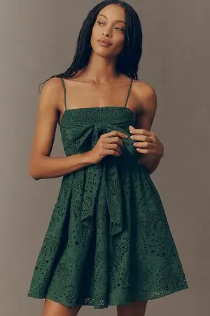Farm Rio Sleeveless Bow Mini Dress - Green