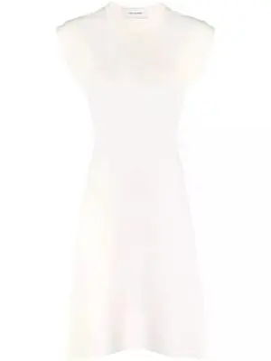 YVES SALOMON Fine-ribbed Sleeveless Mini Dress - Neutrals