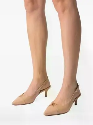 TWINSET Buckle Detail Slingback Pumps - Neutrals