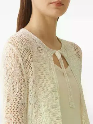 Fabiana Filippi Long Sleeve Tie Neck Cardigan-coat