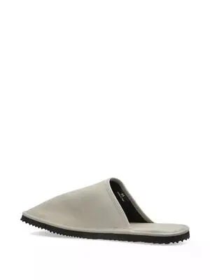 Off-White Logo Print Leather Slippers