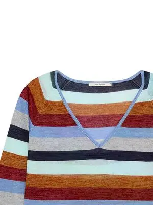 Malìparmi Striped V-neck Sweater - Blue