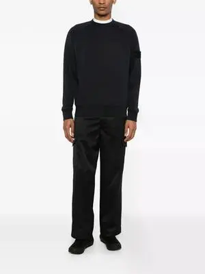 Stone Island Crewneck Sweatshirt With Tonal Logo Patch