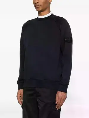 Stone Island Crewneck Sweatshirt With Tonal Logo Patch