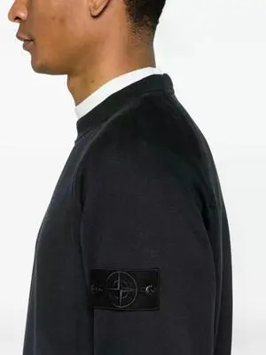 Stone Island Crewneck Sweatshirt With Tonal Logo Patch