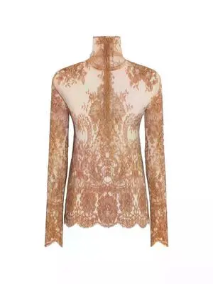 Dolce & Gabbana Lace Panel High Neck Top