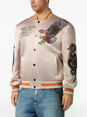 Philipp Plein Embellished Satin Bomber Jacket