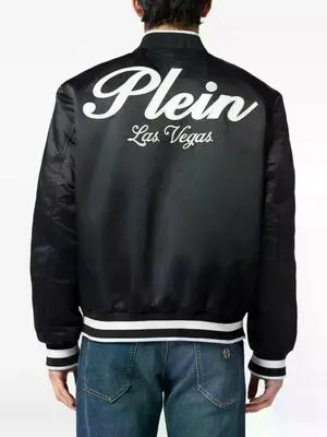 Philipp Plein Embroidered Bomber Jacket - Black