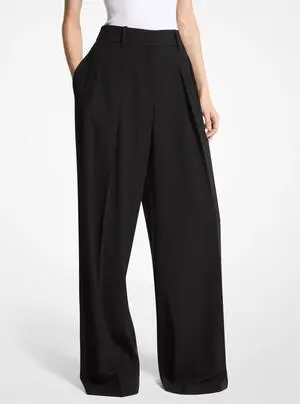 Michael Kors Pleated Wide-leg Wool Trousers
