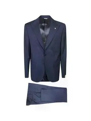 MANUEL RITZ Micro-pattern Suit - Blue