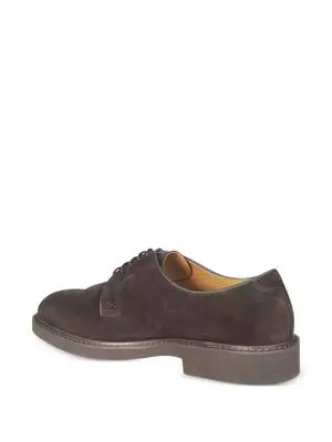 DOUCAL'S Lace-up Suede Derby Shoes - Brown