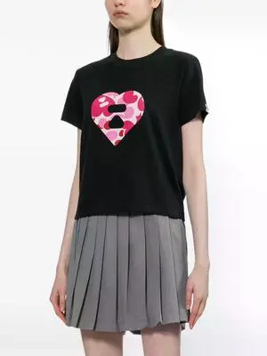 AAPE BY *A BATHING APE Heart-printed T-shirt - Black