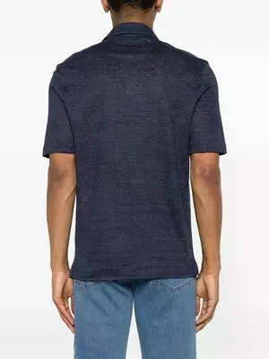 Zegna Button-up Polo Shirt - Blue