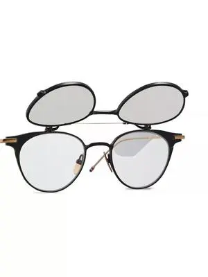 Thom Browne Round-frame Flip-up Sunglasses
