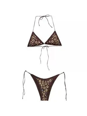 Oseree Embellished Bikini - Brown